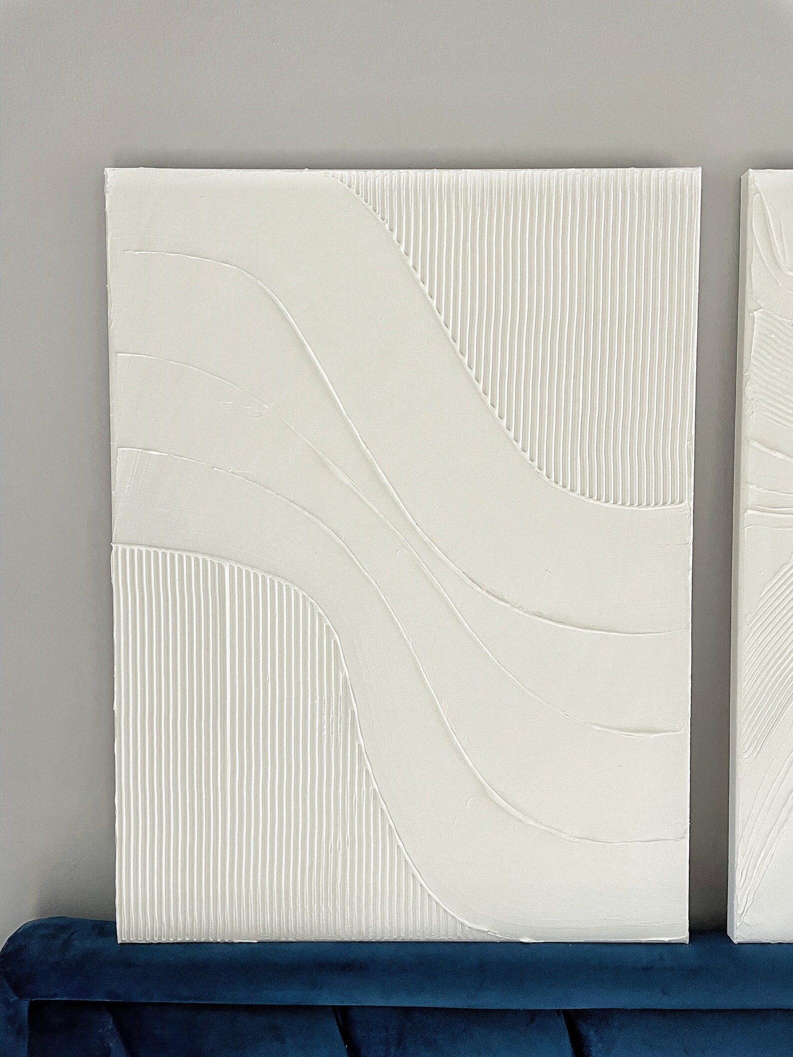 WAVY TRIO Extra Large Textured Plaster Wall Art - Etsy