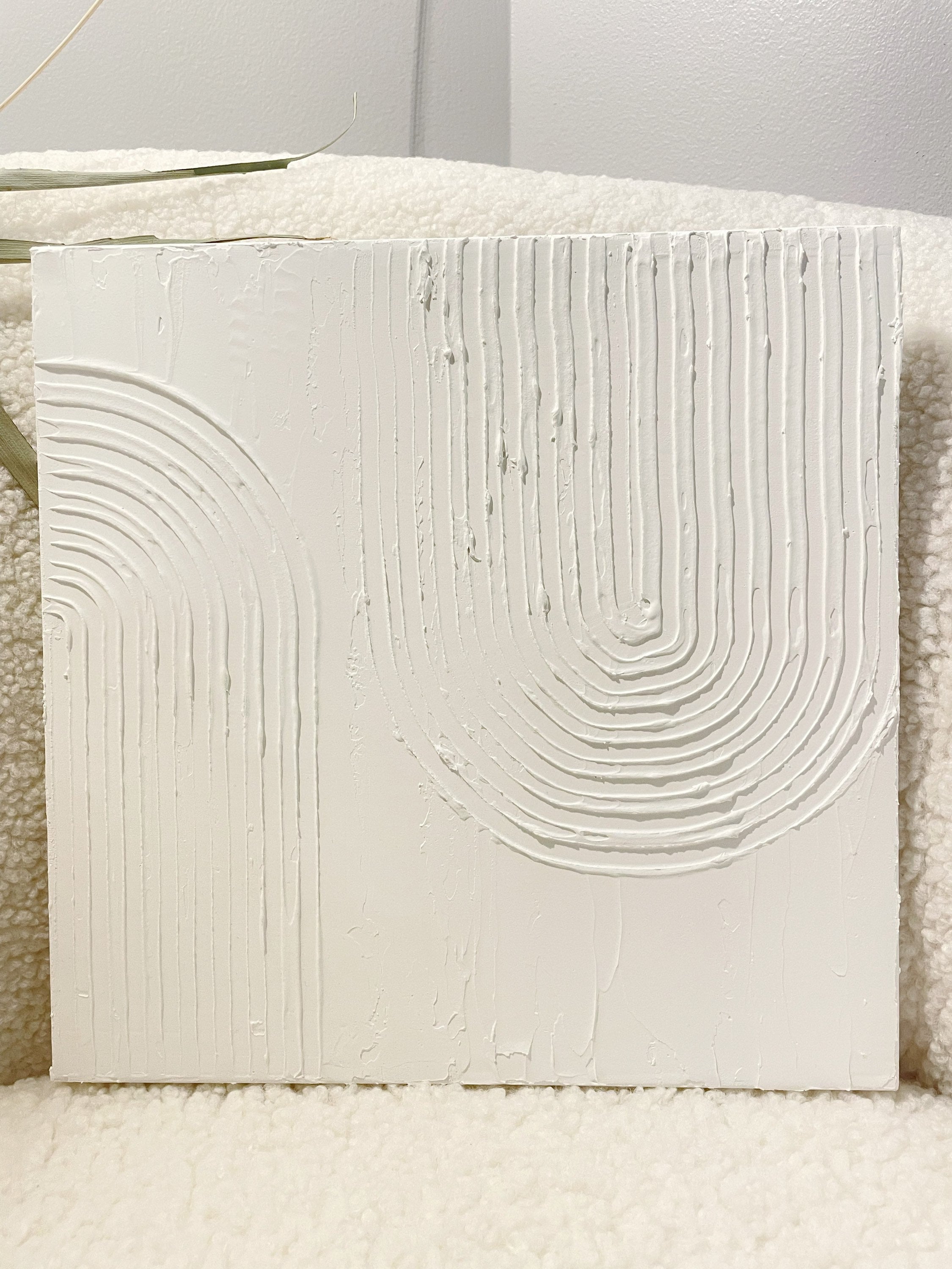 SET OF 2 | Textured Plaster Wall Art | Minimalist Art | White Textured ...
