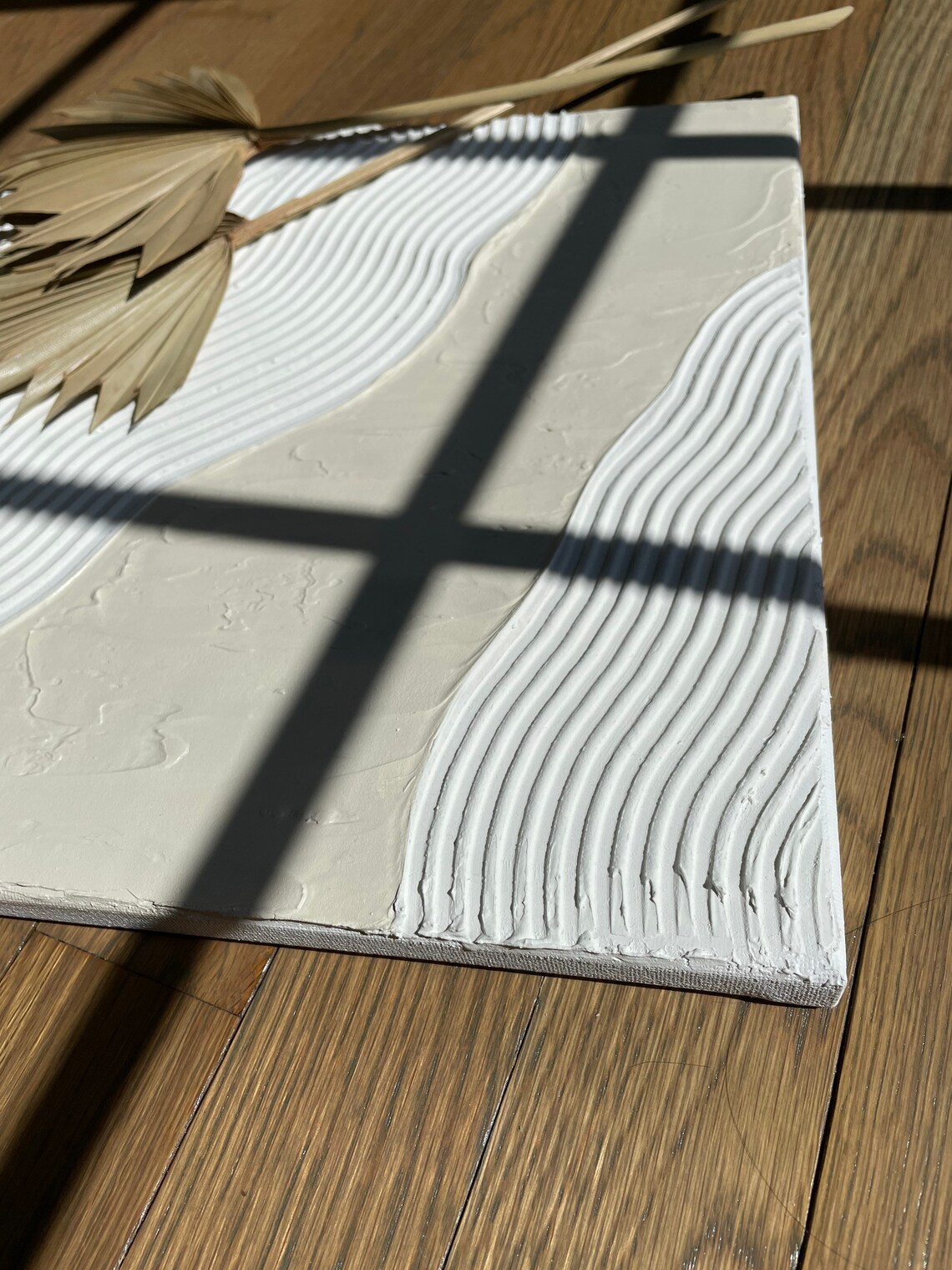 WAVES 12x12 Textured Plaster Wall Art Minimalist Art - Etsy