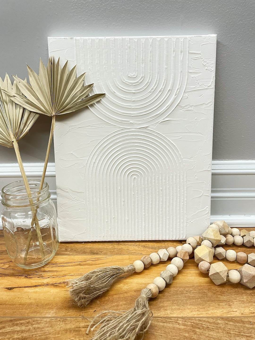 HALF MOON Textured Plaster Wall Art Minimalist Art White Textured Wall ...