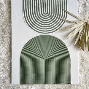 HALF MOON Large Textured Plaster Wall Art Minimalist Art - Etsy