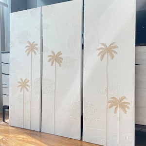 PALMS | Xx-large | Set of 2 | Textured Plaster Wall Art | Minimalist ...
