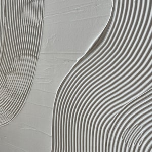 RIPPLE Large Textured Plaster Wall Art Minimalist Art White Textured Wall Art Bohemian MCM - Etsy