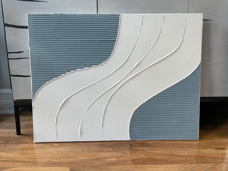 WAVY Extra Large Textured Plaster Wall Art Minimalist - Etsy