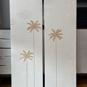 PALMS | Xx-large | Set of 2 | Textured Plaster Wall Art | Minimalist ...