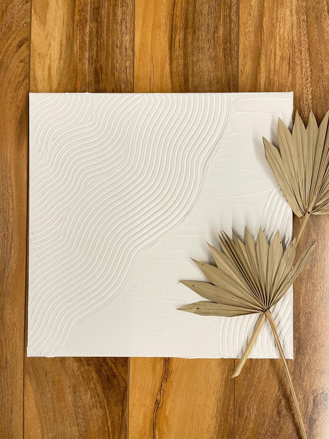 WAVES 12x12 Textured Plaster Wall Art Minimalist Art - Etsy