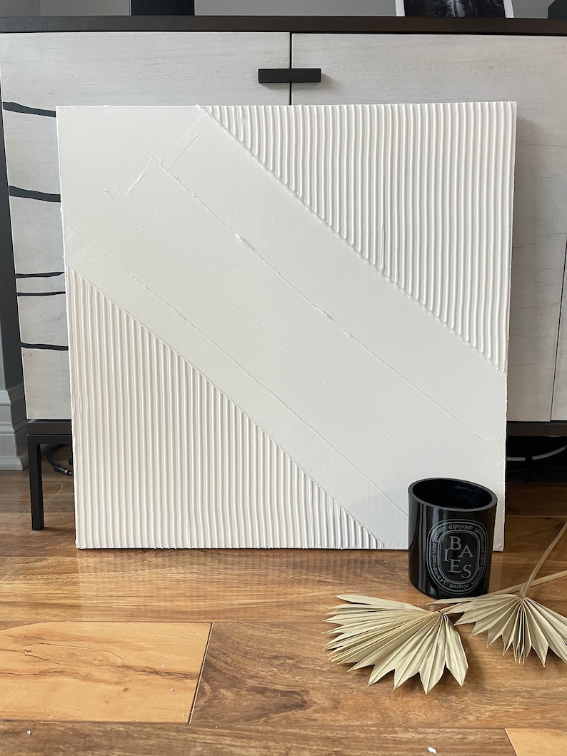 LINEAR 20x20 Textured Plaster Wall Art Minimalist Art - Etsy