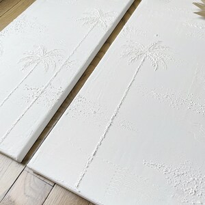 PALMS | Set of 2 | Textured Plaster Wall Art | Minimalist Art | White ...