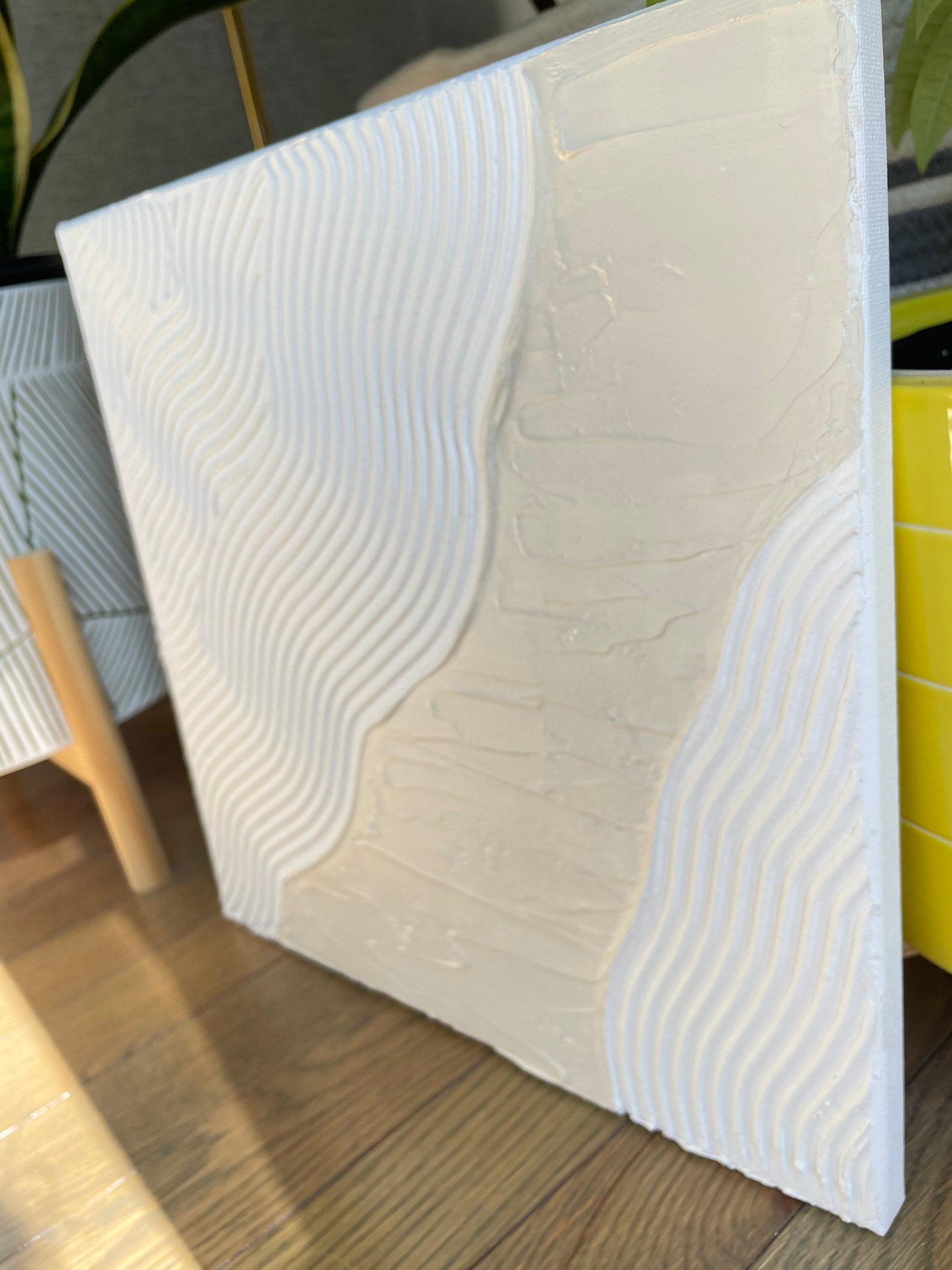 WAVES 12x12 Textured Plaster Wall Art Minimalist Art | Etsy