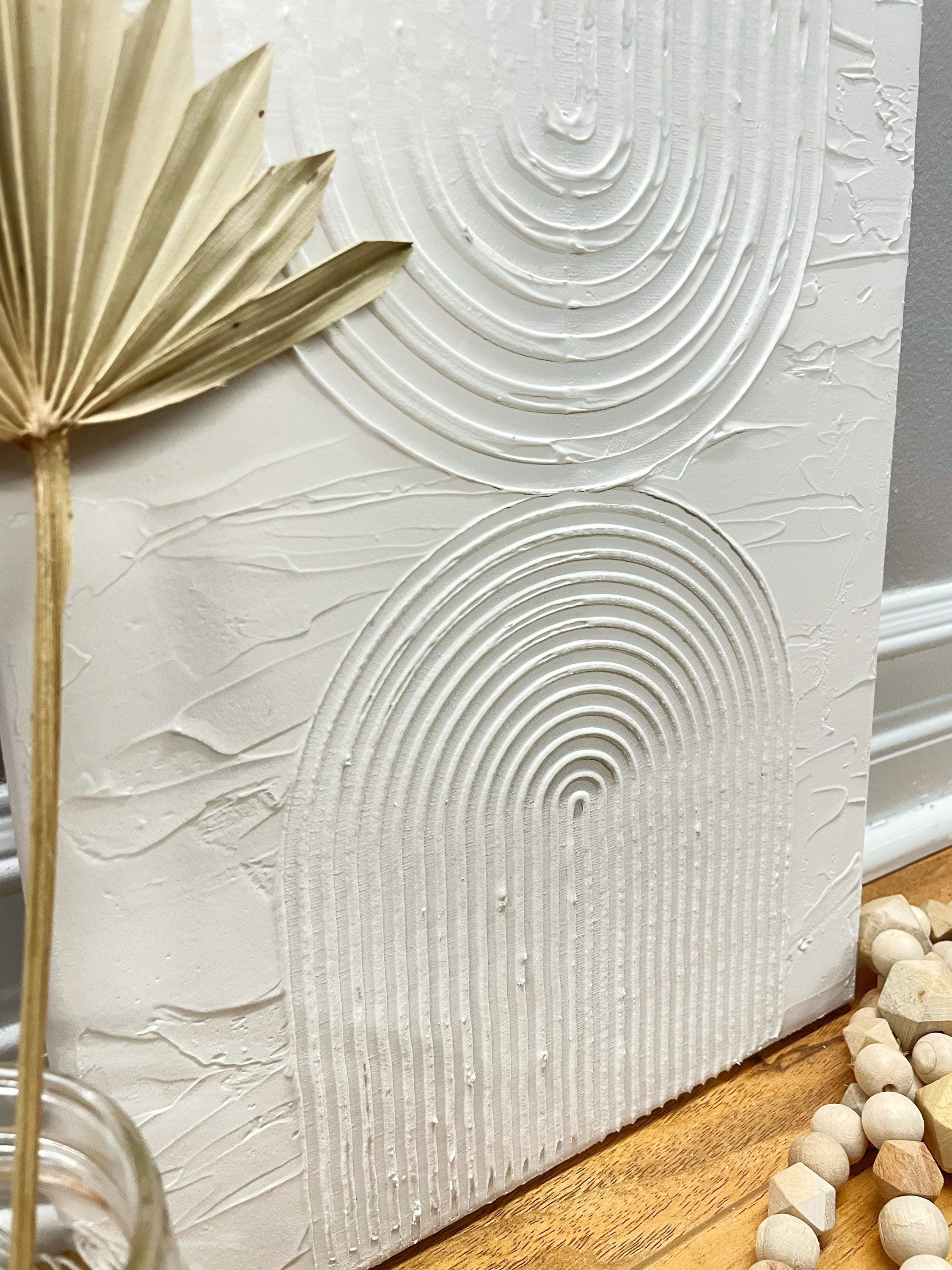 HALF MOON Textured Plaster Wall Art Minimalist Art White - Etsy