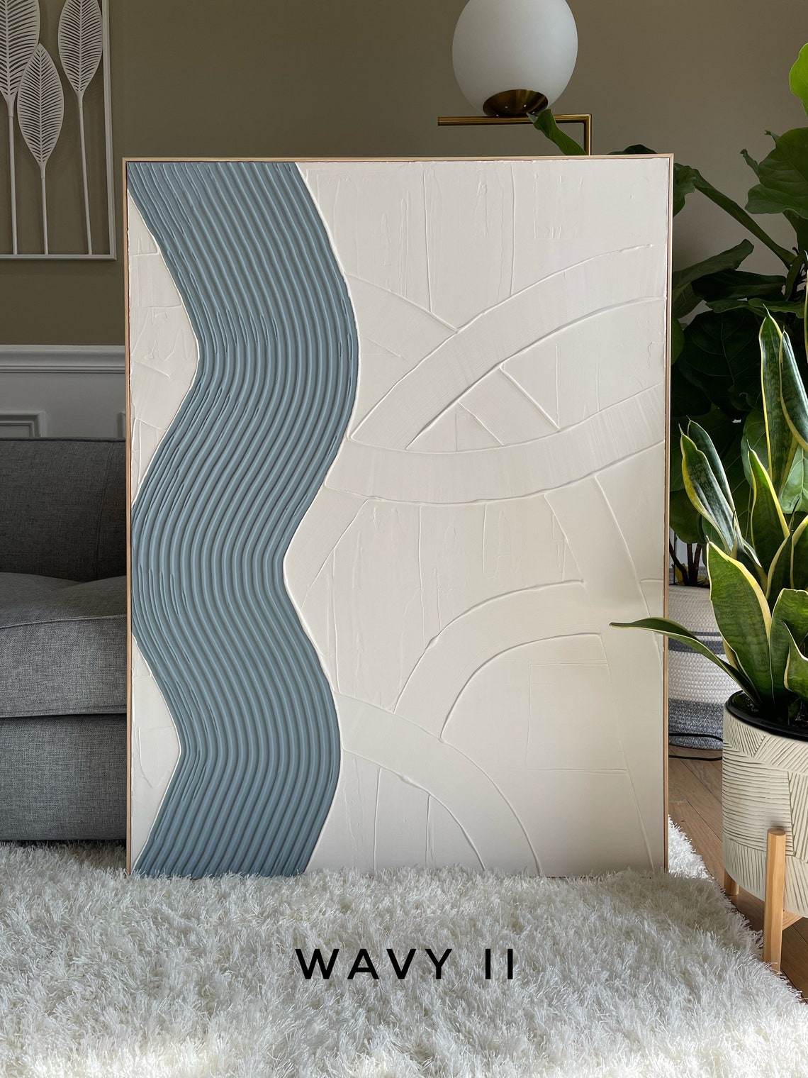 WAVY COLLECTION 30”x40” | Textured Plaster Wall Art | Minimalist Art ...