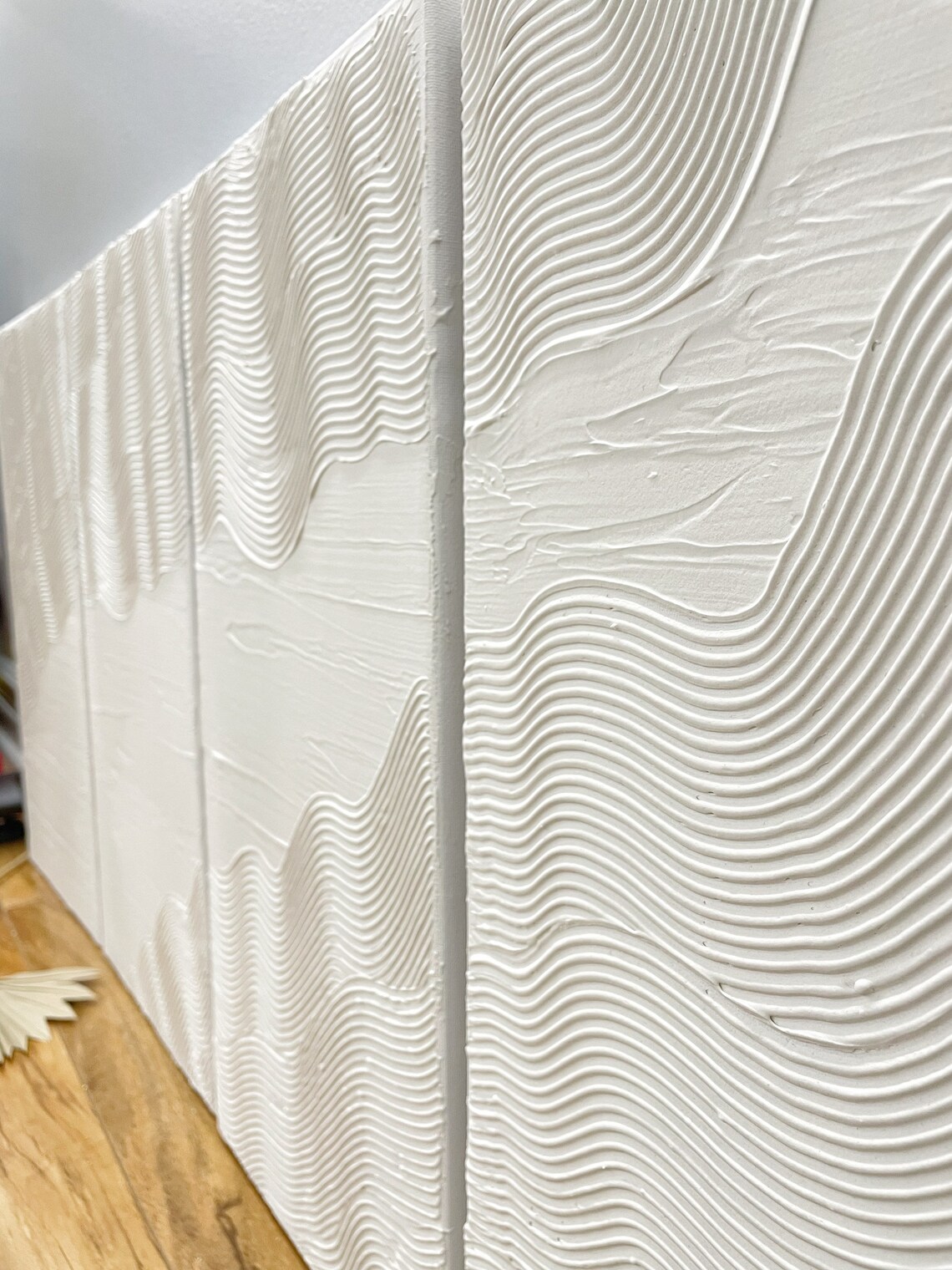 WAVES Set of 4 Textured Plaster Wall Art Minimalist Art - Etsy