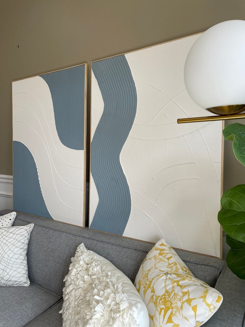 WAVY COLLECTION 30x40 Textured Plaster Wall Art - Etsy