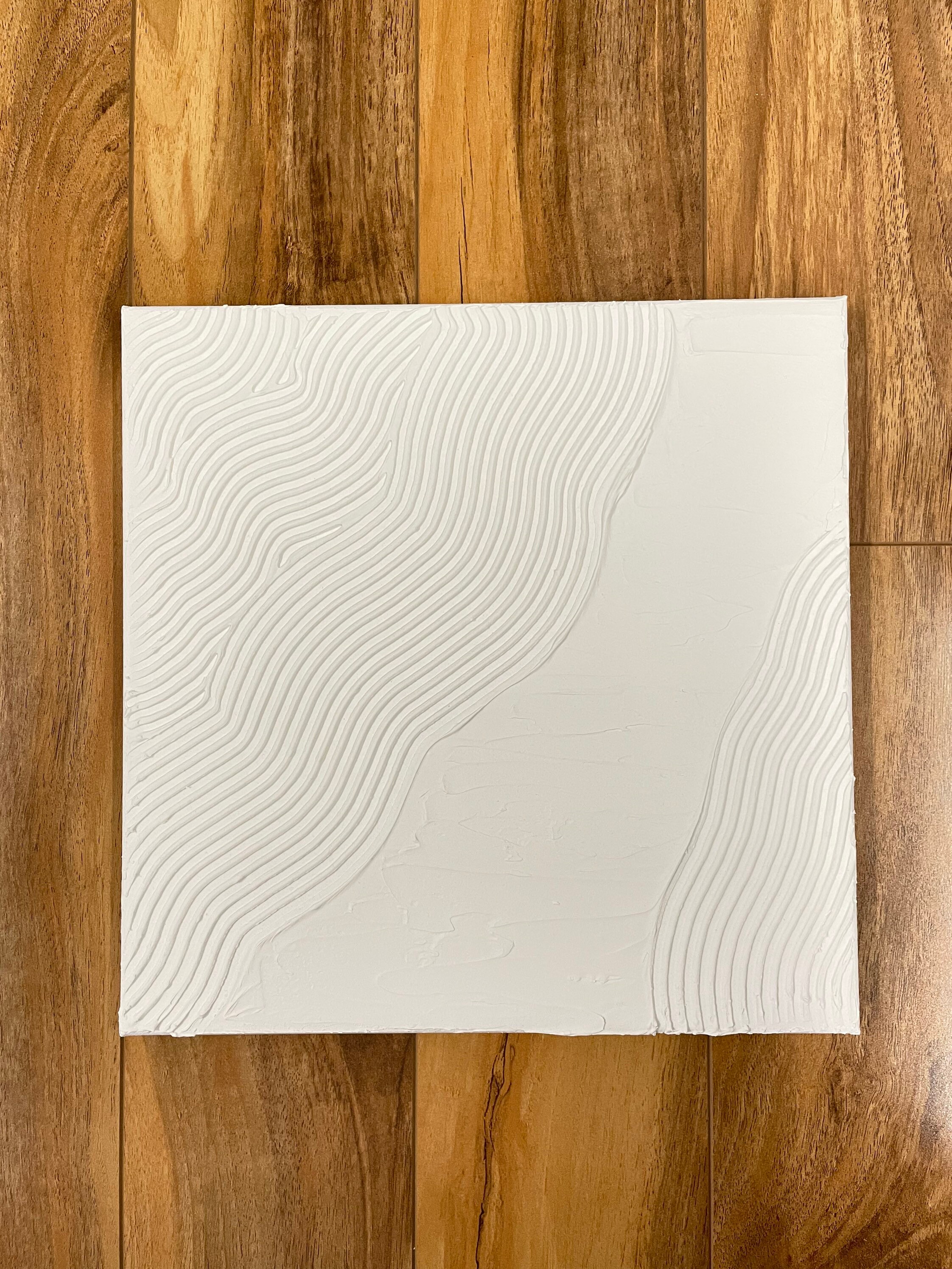 WAVES 12x12 Textured Plaster Wall Art Minimalist Art - Etsy