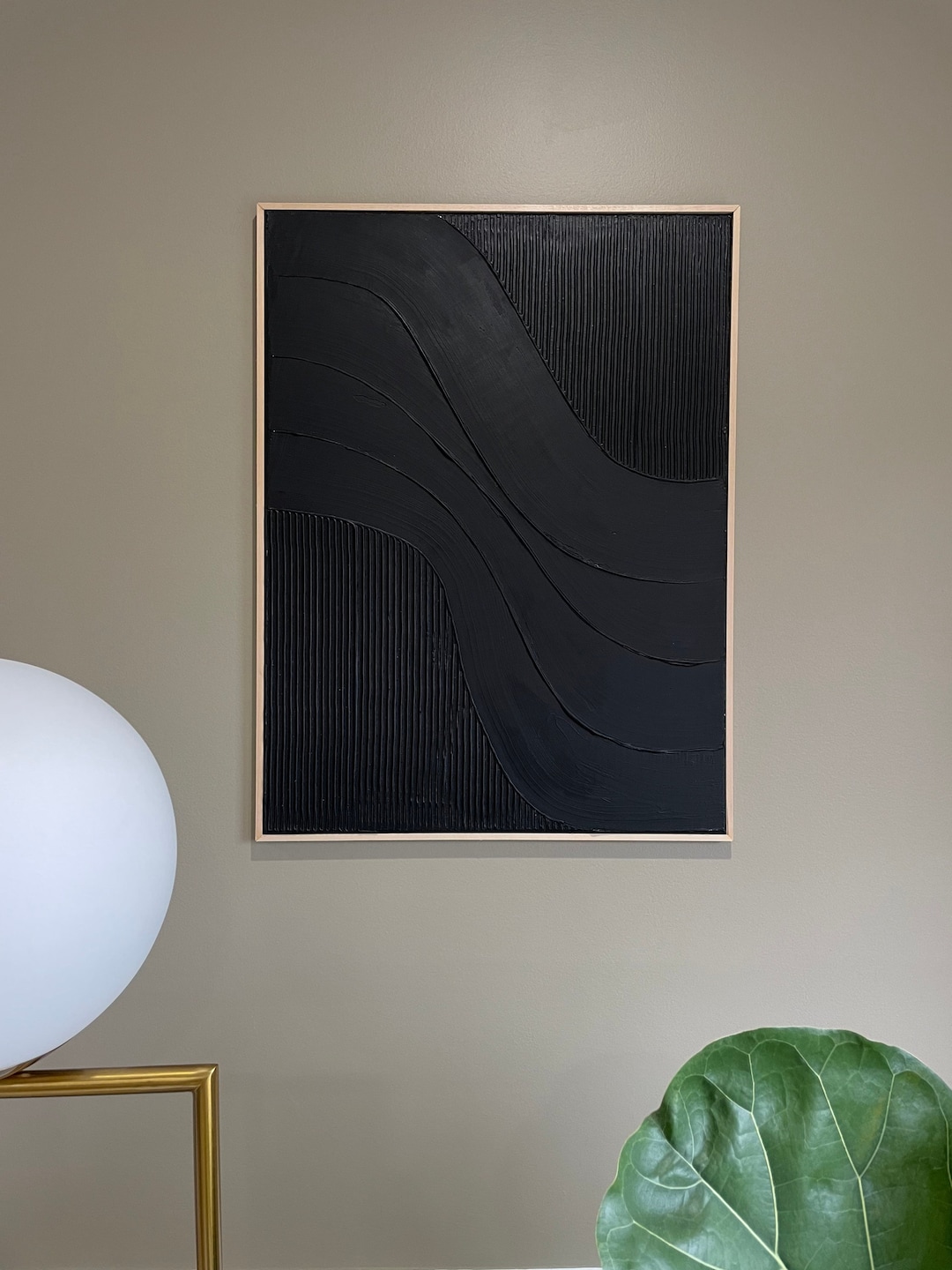 WAVY Extra Large Textured Plaster Wall Art Minimalist - Etsy