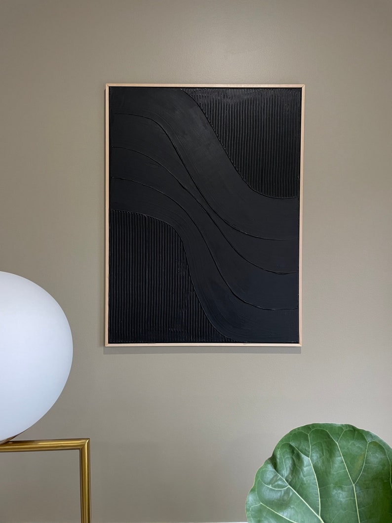 WAVY Extra Large Textured Plaster Wall Art Minimalist - Etsy