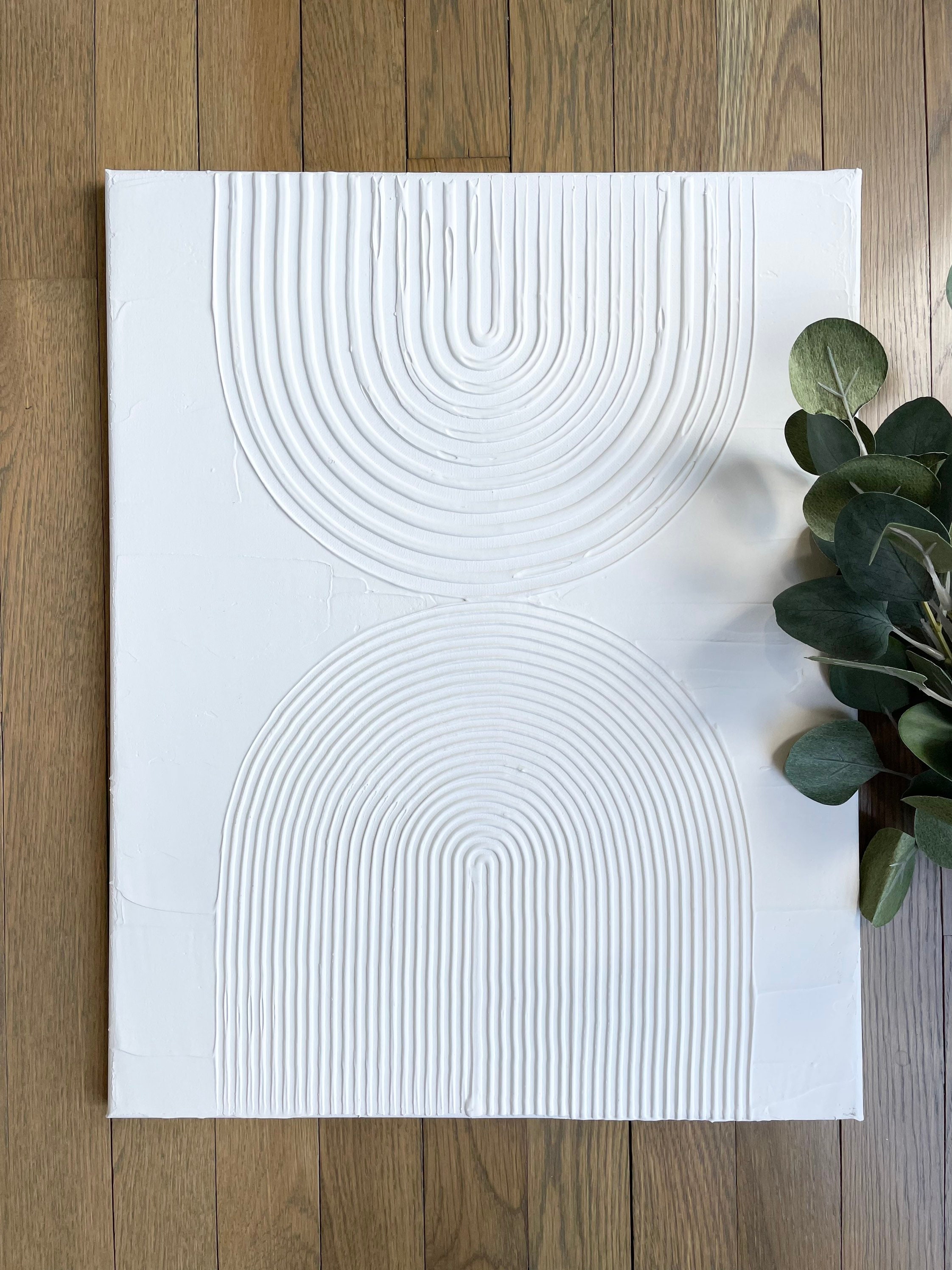 HALF MOON Large Textured Plaster Wall Art Minimalist Art - Etsy