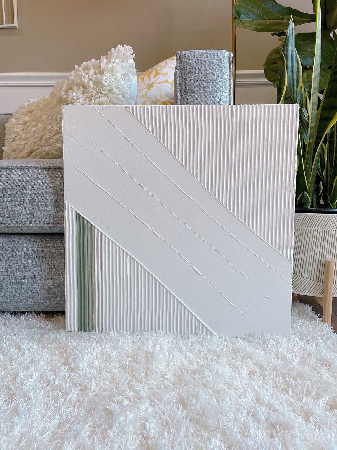 LINEAR 20x20 Textured Plaster Wall Art Minimalist Art - Etsy