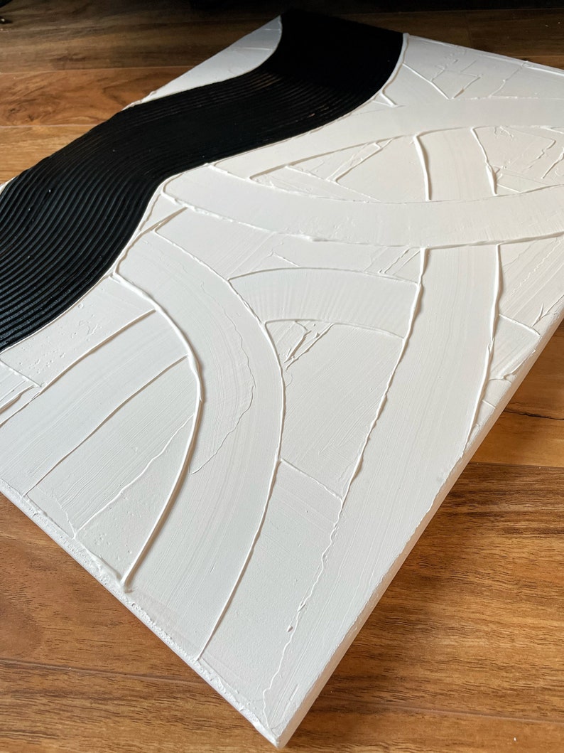 WAVY II Xx-large Textured Plaster Wall Art Minimalist - Etsy