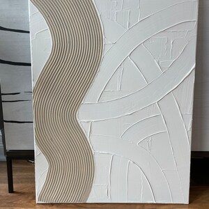 WAVY II Xx-large Textured Plaster Wall Art Minimalist Art White ...
