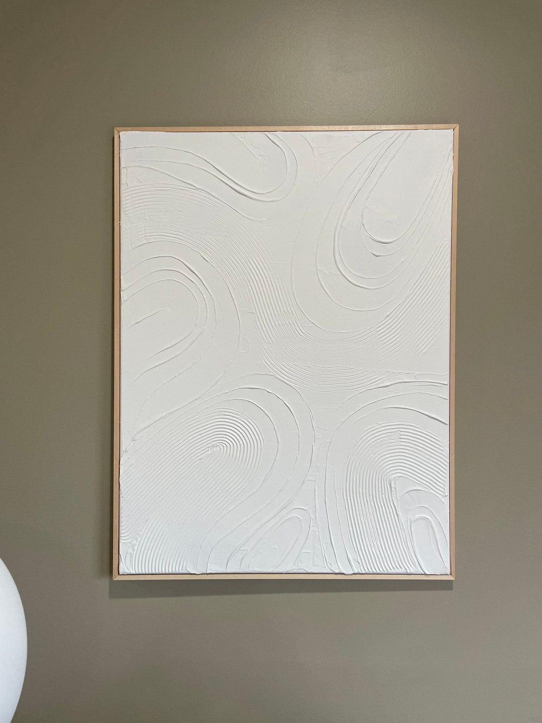 WAVY III Extra Large Textured Plaster Wall Art Minimalist Art White ...