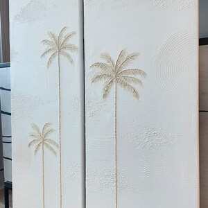PALMS Xx-large Set of 2 Textured Plaster Wall Art - Etsy
