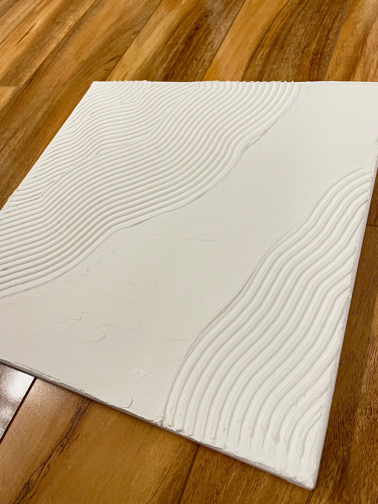 WAVES 12x12 Textured Plaster Wall Art Minimalist Art - Etsy