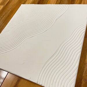 WAVES 12x12 Textured Plaster Wall Art Minimalist Art White Textured ...