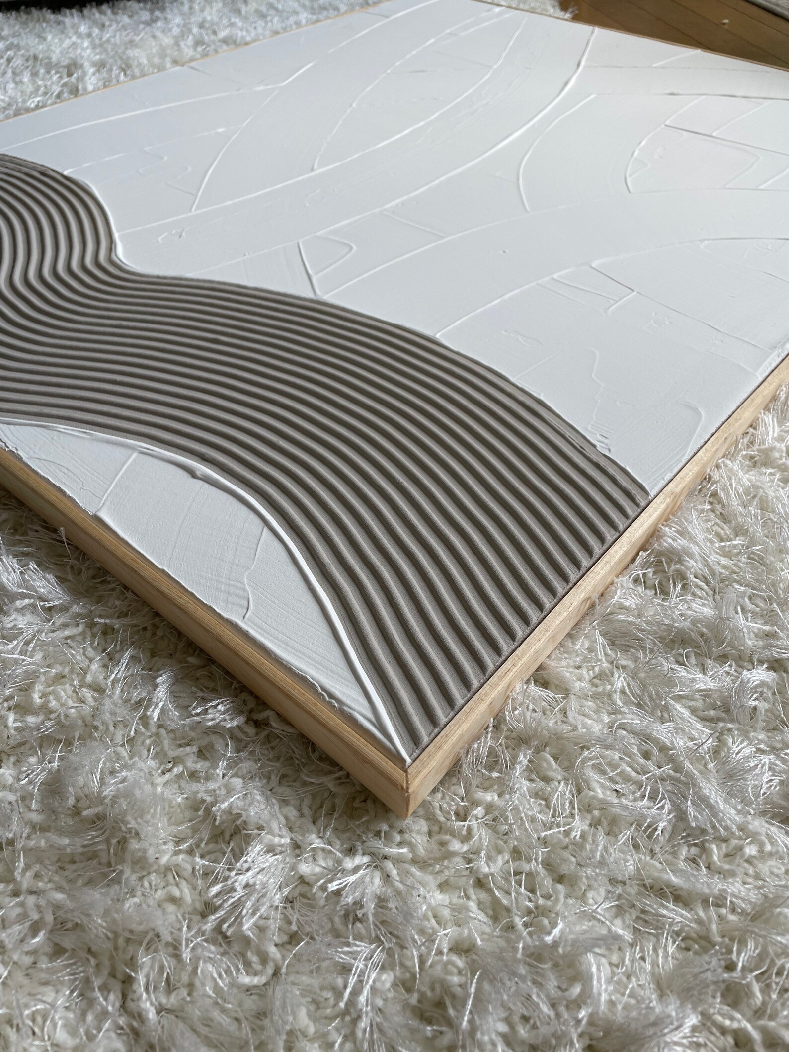 WAVY II Xx-large Textured Plaster Wall Art Minimalist - Etsy