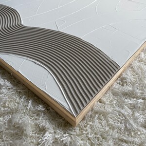 WAVY II Xx-large Textured Plaster Wall Art Minimalist Art White ...