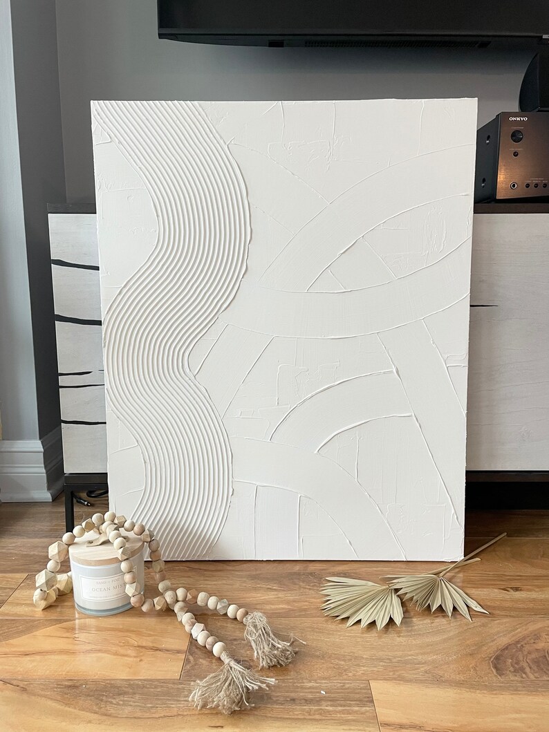 WAVY II Xx-large Textured Plaster Wall Art Minimalist - Etsy