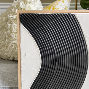 WAVY DUO Extra Large Textured Plaster Wall Art Minimalist Art White ...