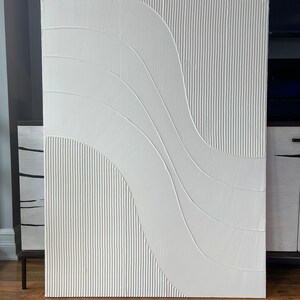 WAVY COLLECTION 30x40 Textured Plaster Wall Art Minimalist Art White ...