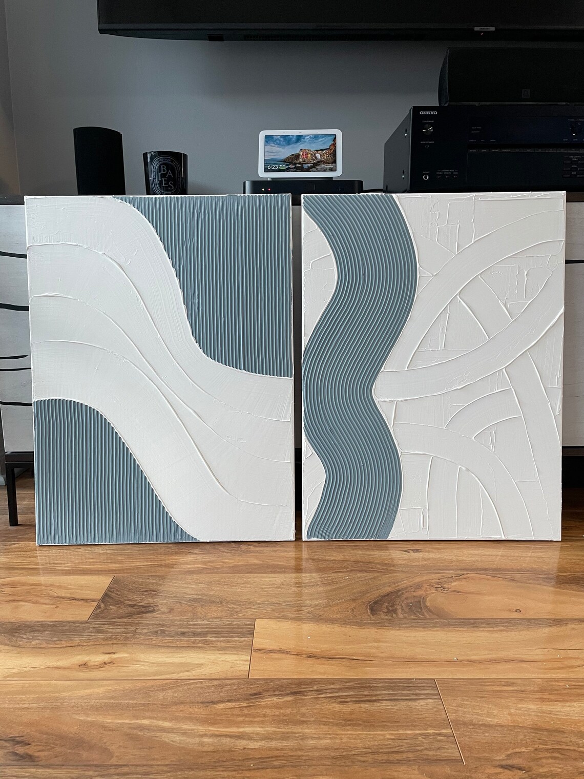 WAVY DUO Extra Large Textured Plaster Wall Art - Etsy