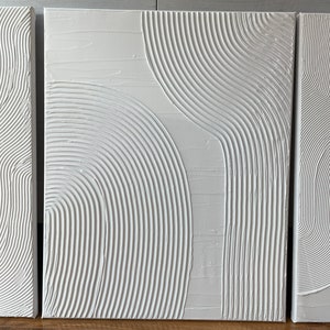 RIPPLE Large Textured Plaster Wall Art Minimalist Art White Textured Wall Art Bohemian MCM - Etsy