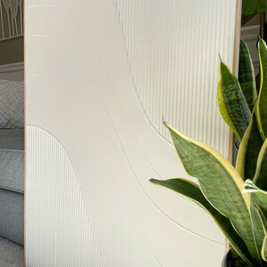 WAVY Xx-large Textured Plaster Wall Art Minimalist Art White Textured ...