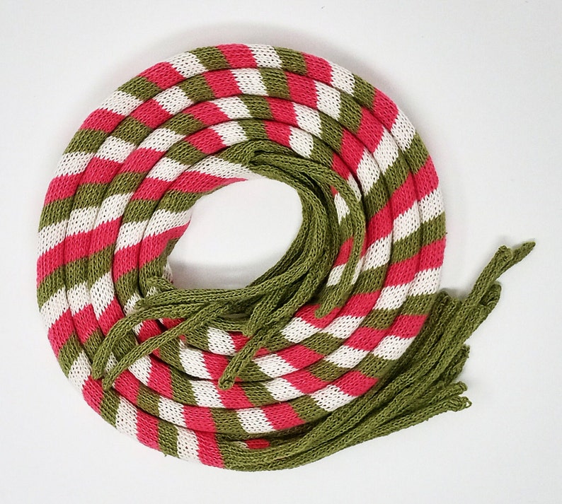 100% Cotton Grass Green, Cranberry Pink & White Stripe Unisex Skinny ...