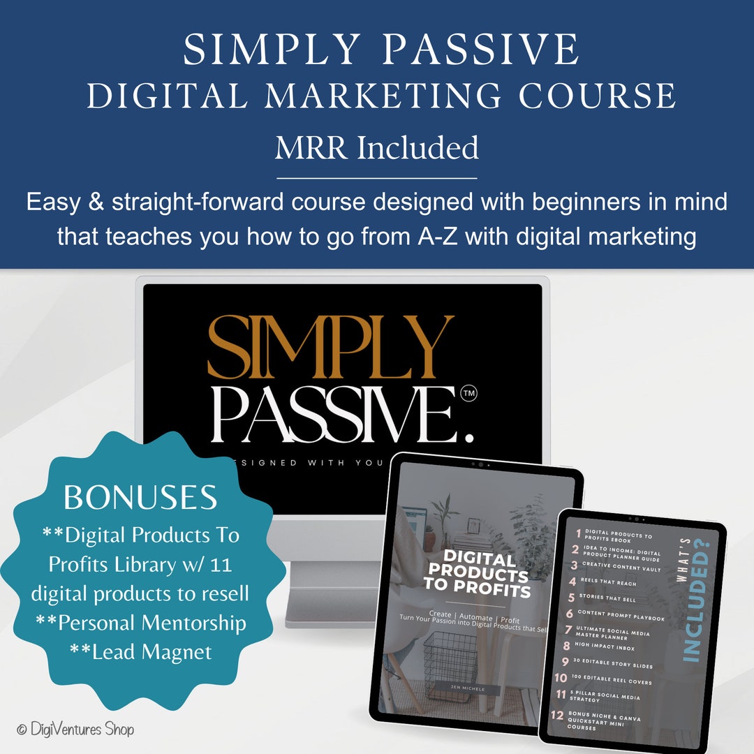 Simply Passive Digital Marketing Course Master Resell Rights MRR Done ...