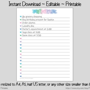 To Do List Bundle - Printable & Editable - Watercolor Banner - 6 Styles ...