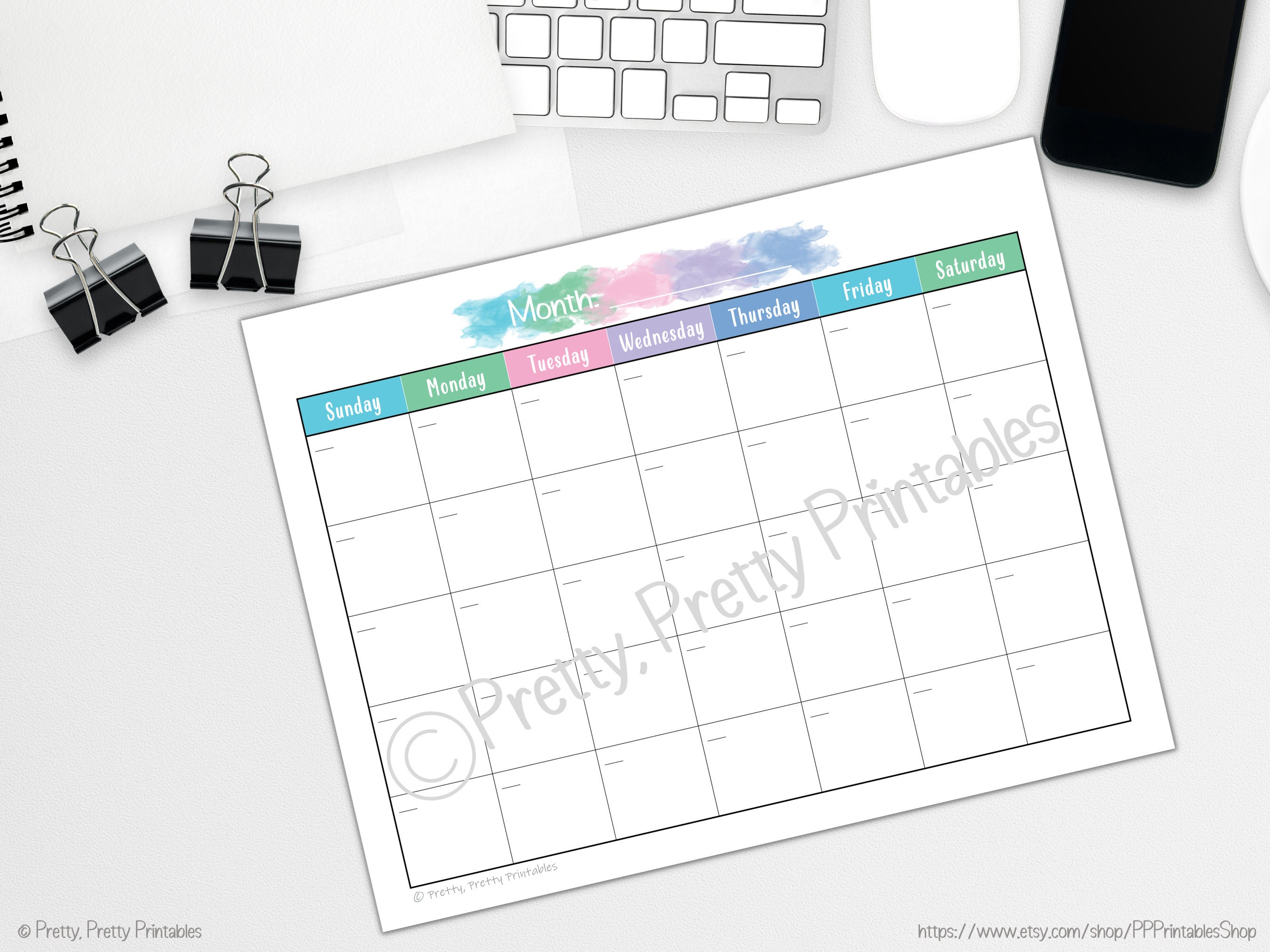 Undated Annual & Monthly Calendars - Printable + Editable - to Do List ...