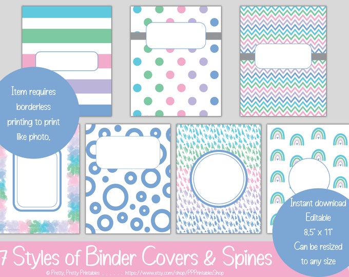 Binder Covers, Backs, Spines and Inside Cover Pages - Printable ...