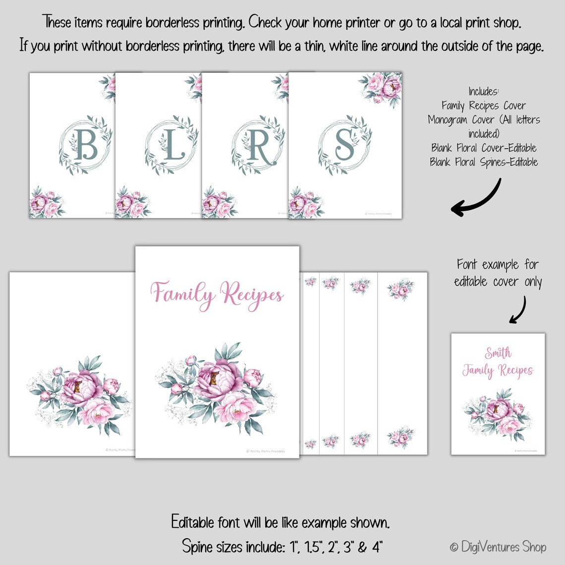 Recipe Book Template | Printable & Editable | Custom Recipe Book ...