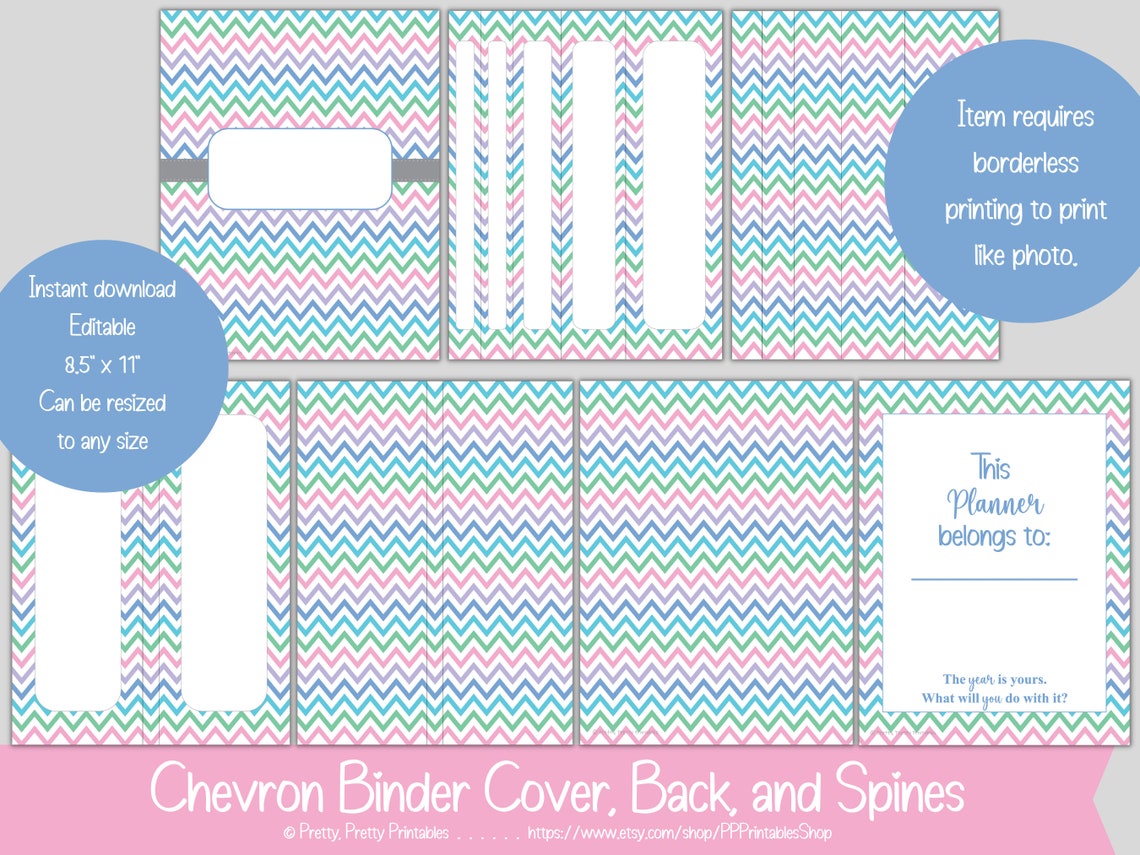Binder Cover Back Spines Inside Cover Page Pastel - Etsy