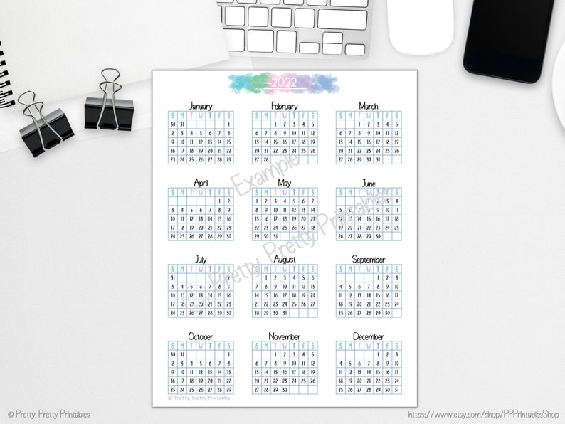 Undated Annual & Monthly Calendars - Printable + Editable - to Do List ...