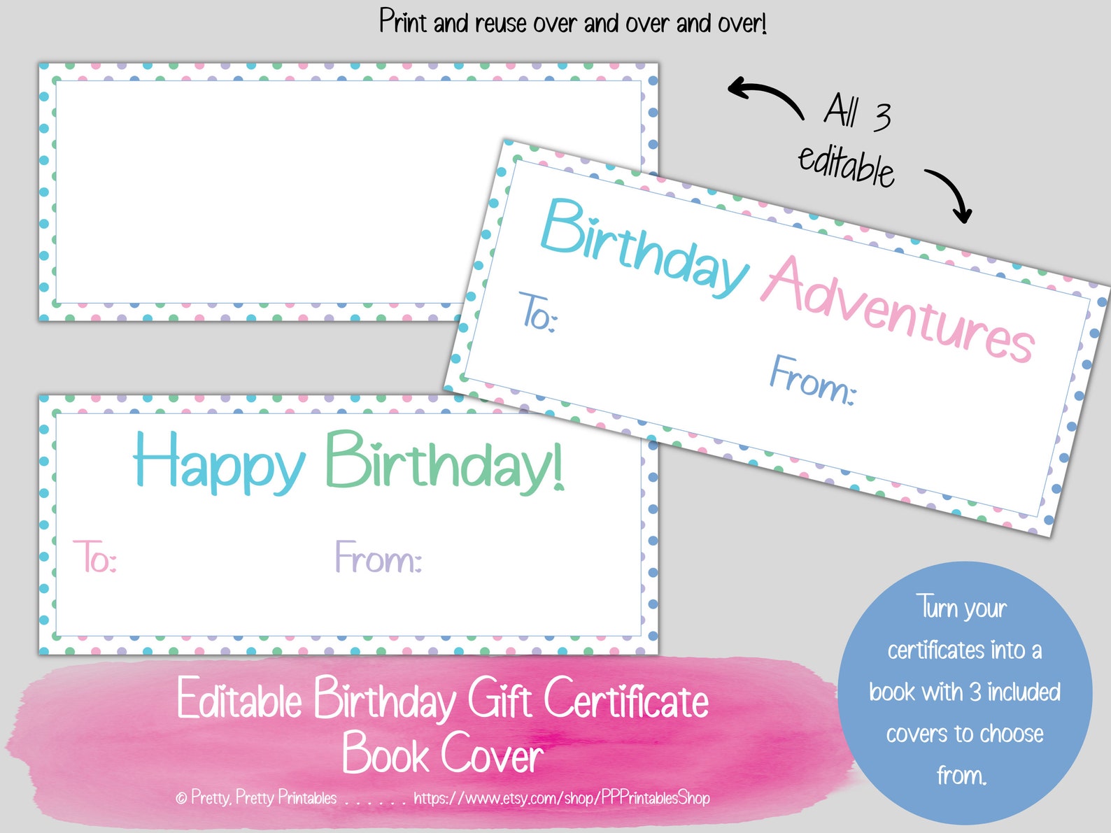 Birthday Gift Certificate Template printable & Editable DIY - Etsy