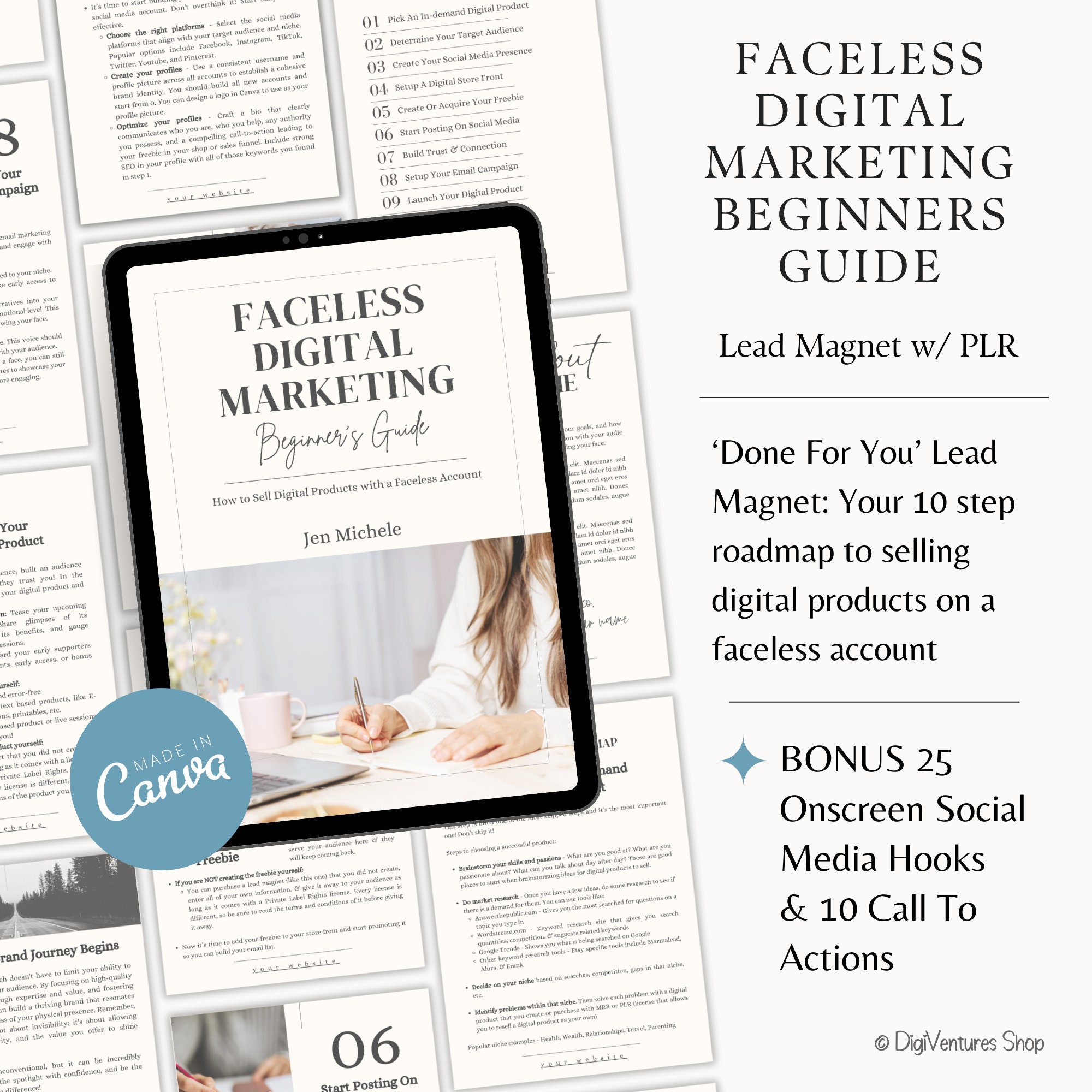 Faceless Digital Marketing Beginners Guide | DFY Lead Magnet | Ebook ...