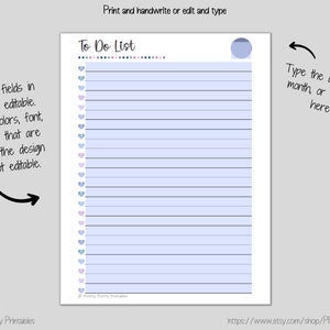 To Do List Bundle 6 Styles - Printable & Editable - Polka Dot ...