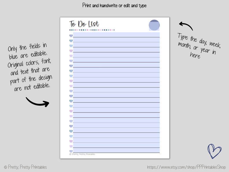 To Do List Bundle 6 Styles - Printable & Editable - Polka Dot ...