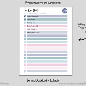 To Do List Bundle 6 Styles - Printable & Editable - Polka Dot ...