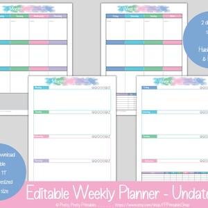 Undated Student Planner Pack - Printable & Editable - Annual-monthly ...